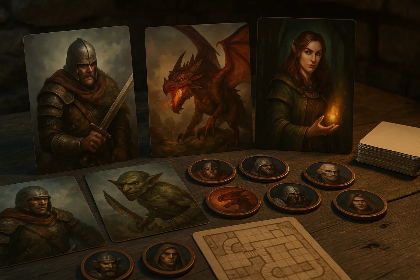 Printable tabletop RPG tokens and cards – Faster play | Runic Dice