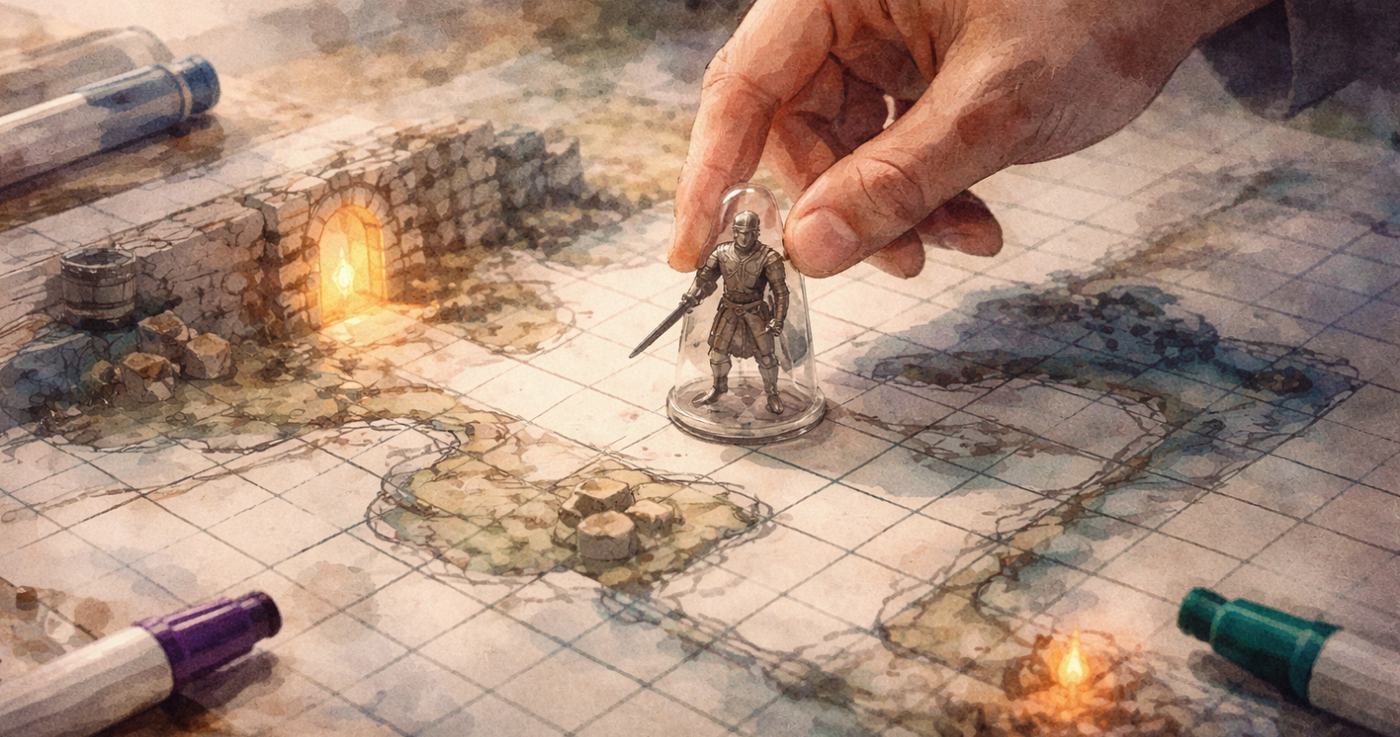 Dry Erase Grid Map for RPG - Faster Prep, Cleaner Combat | Runic Dice